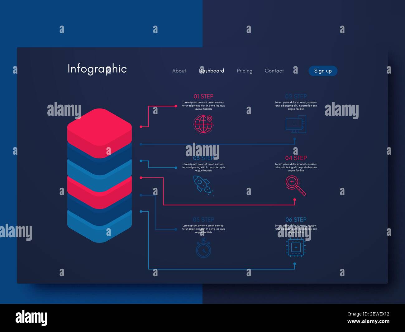 Vector graphic infographics. Template for creating mobile applications ...