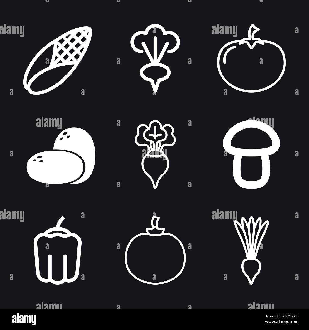 Vegetables vector icon, symbol isolated on background Stock Vector ...