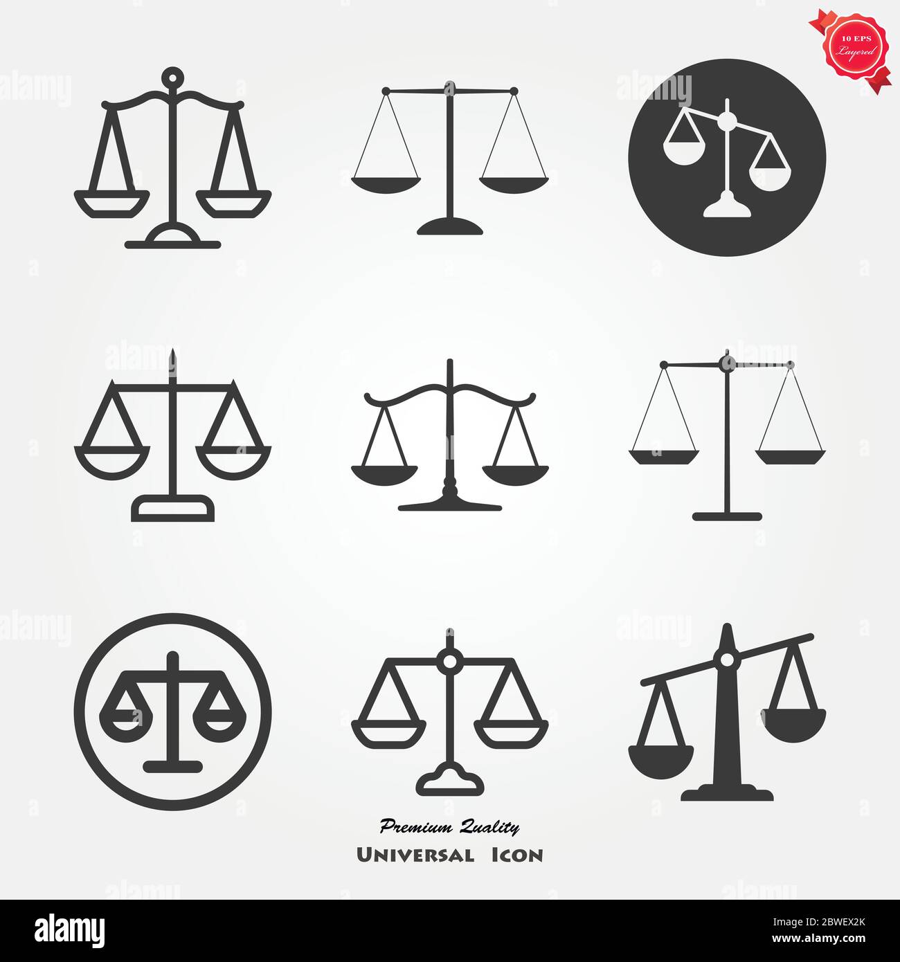 Scales icon. Scales of justice vector icon. Court of law symbol Stock ...