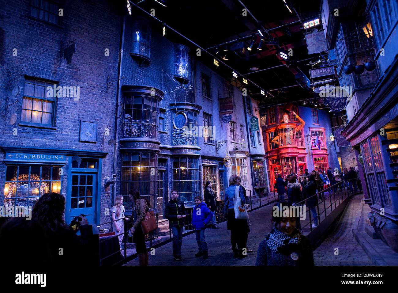 Interior scenes at Diagon Alley at the Harry Potter World Warner Bros ...