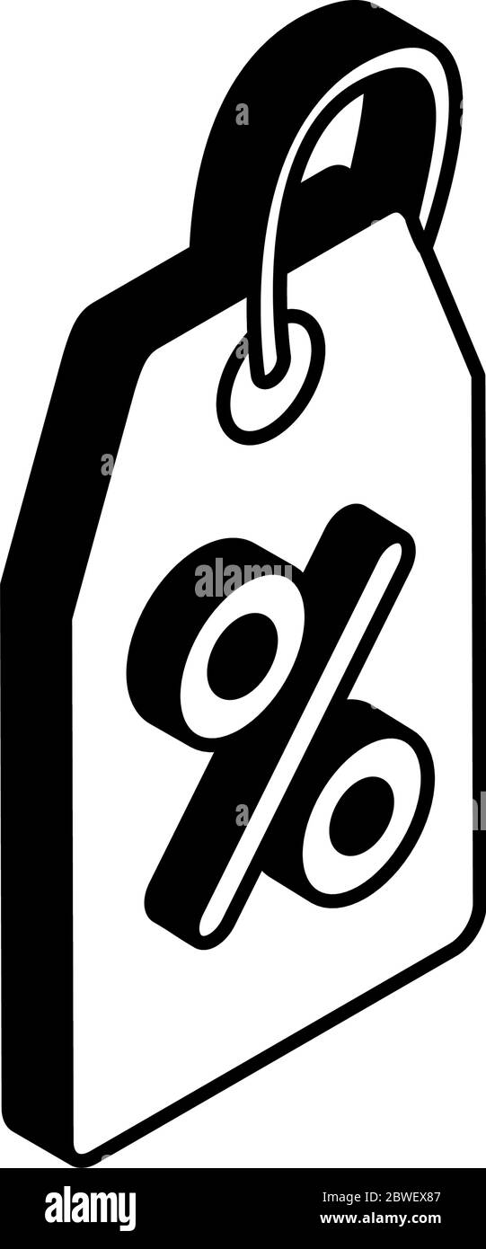 percentage on label isometric style icon vector design Stock Vector ...