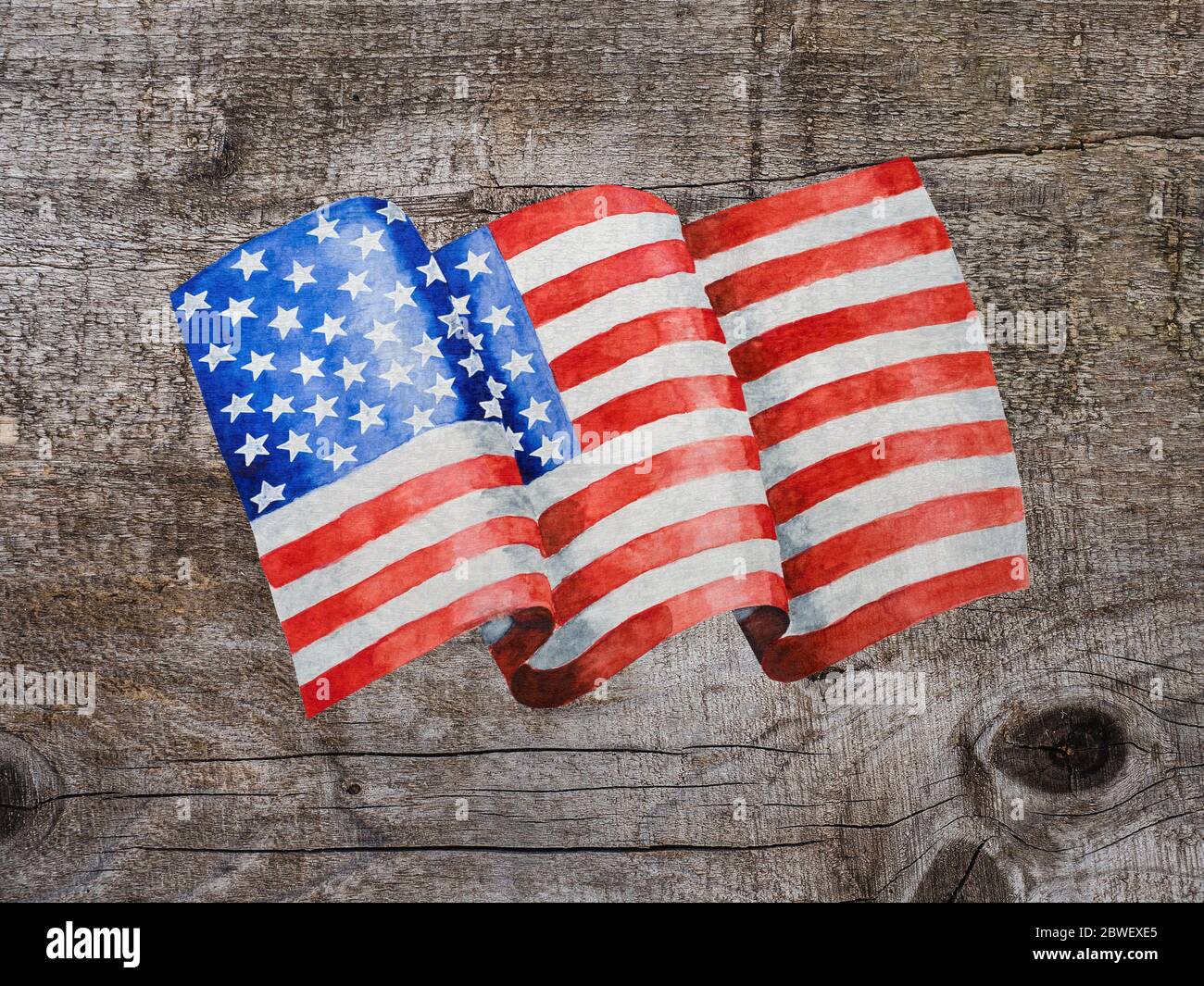 Beautiful drawing of the American Flag. Closeup Stock Photo - Alamy
