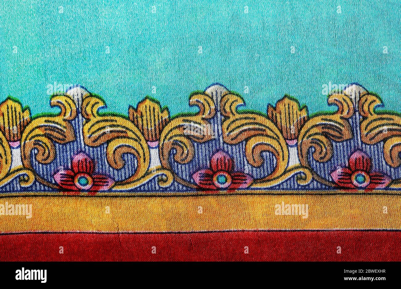 Bright cloth background. Closeup of traditional Asian fabric Stock ...