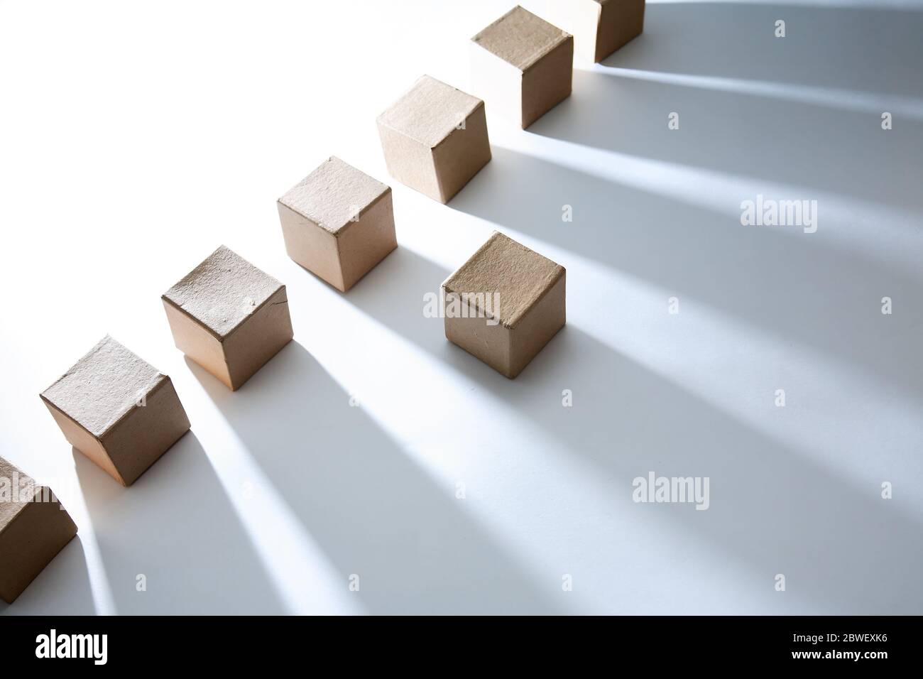 Set of cardboard cubes on white background with shadow Stock Photo - Alamy
