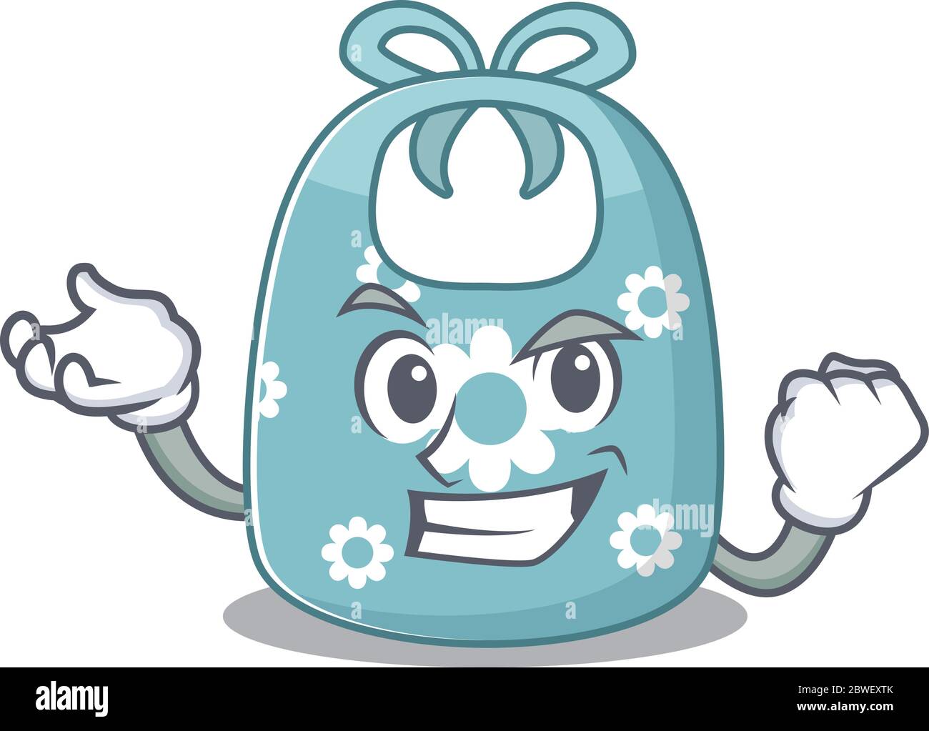 A funny cartoon design concept of baby apron with happy face Stock ...