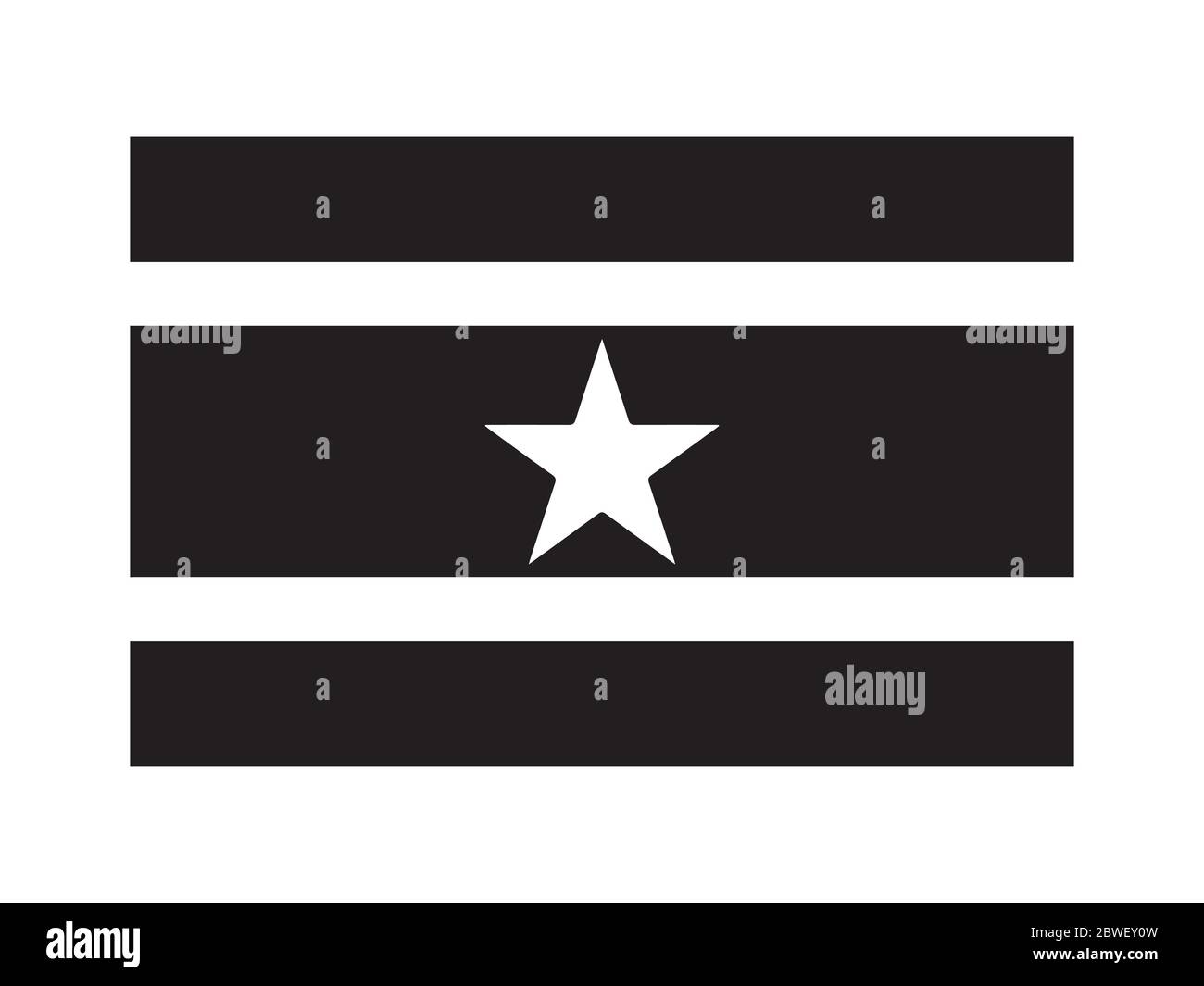Suriname Flag Black and White. Country National Emblem Banner ...