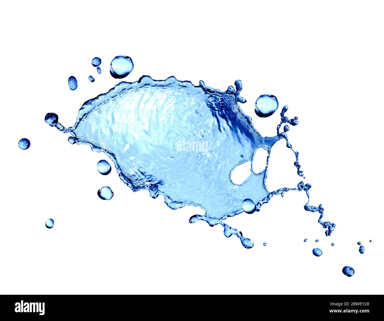 Nice abstract blue water splash on white background Stock Photo - Alamy