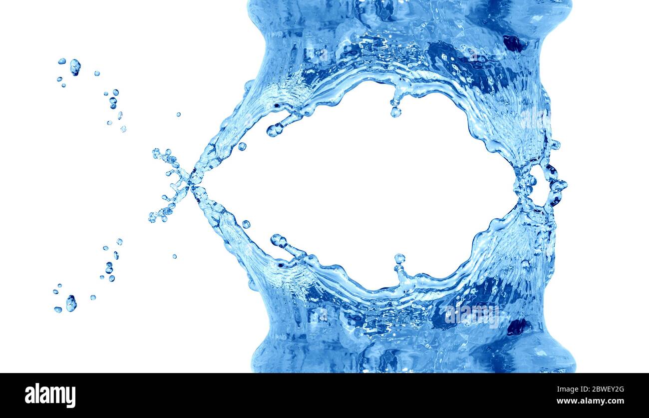 Nice abstract blue water splash on white background Stock Photo - Alamy