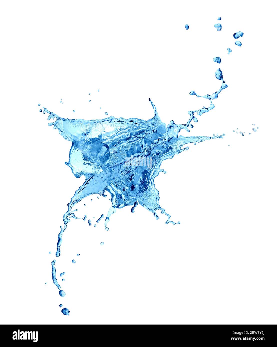 Nice abstract blue water splash on white background Stock Photo - Alamy