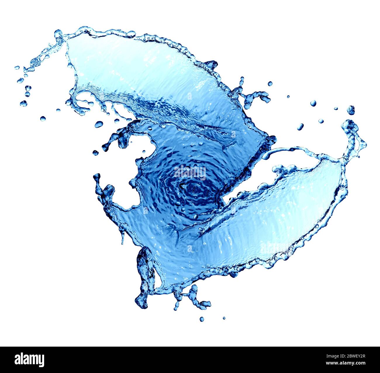 Nice abstract blue water splash on white background Stock Photo - Alamy