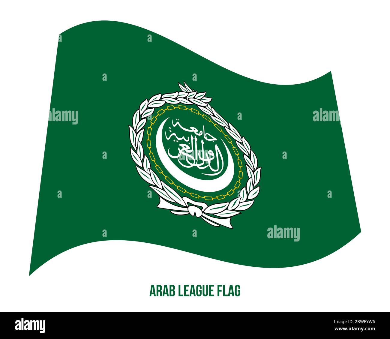 Arab League Flag Waving Vector Illustration on White Background. Arab ...
