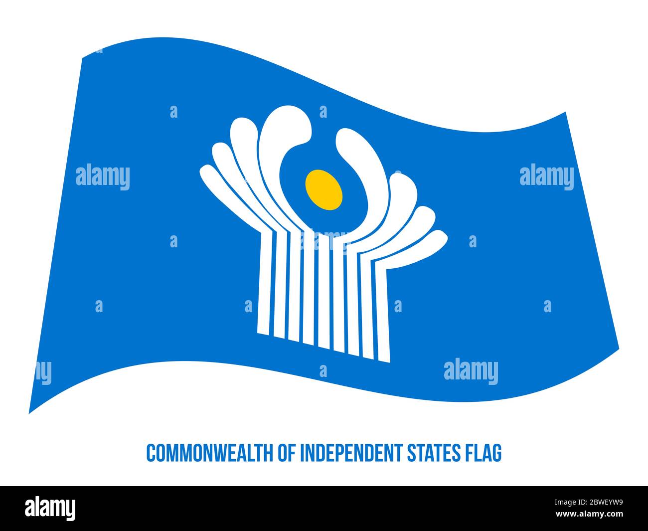 Commonwealth of Independent States Flag Waving Vector Illustration on ...