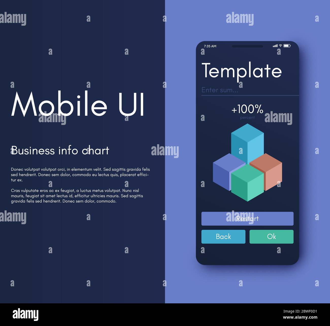 Mobile application infographic interface. Ui design, vector ...