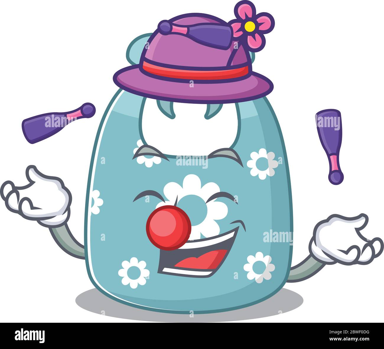 A baby apron cartoon design style succeed playing juggling Stock Vector ...