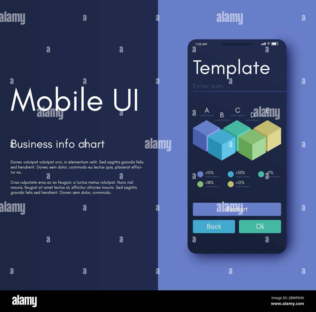 Mobile application infographic interface. Ui design, vector ...
