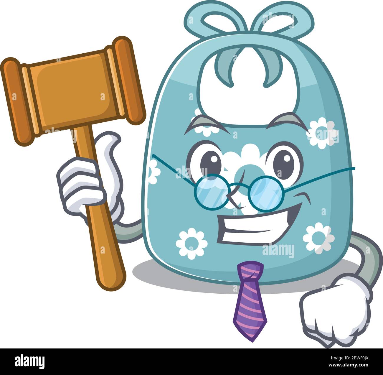 A wise judge of baby apron mascot design wearing glasses Stock Vector ...