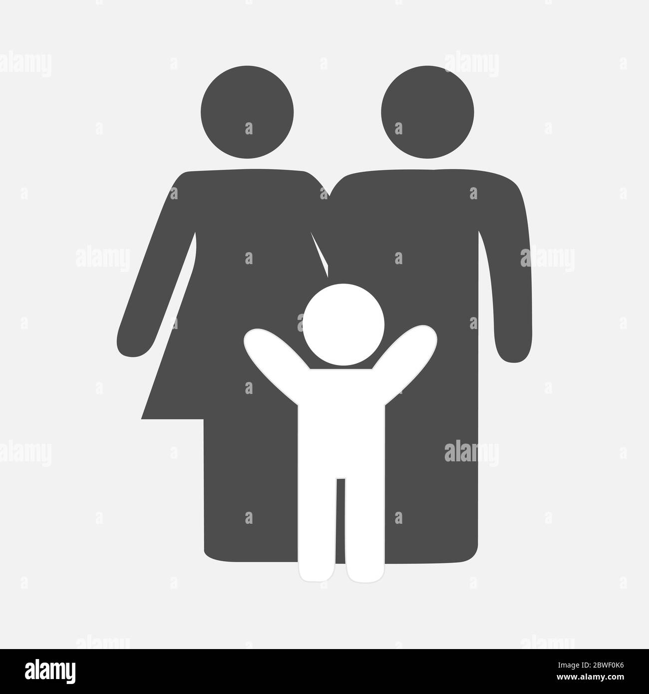 Family Icon in trendy flat style isolated on grey background. Parents ...