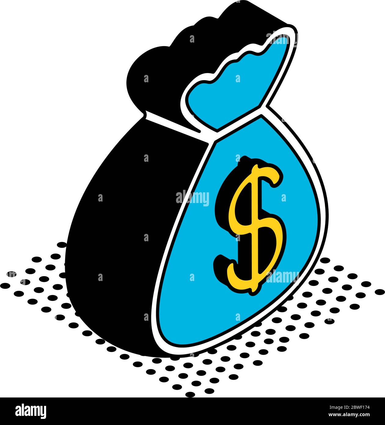 Money bag isometric style hi-res stock photography and images - Alamy