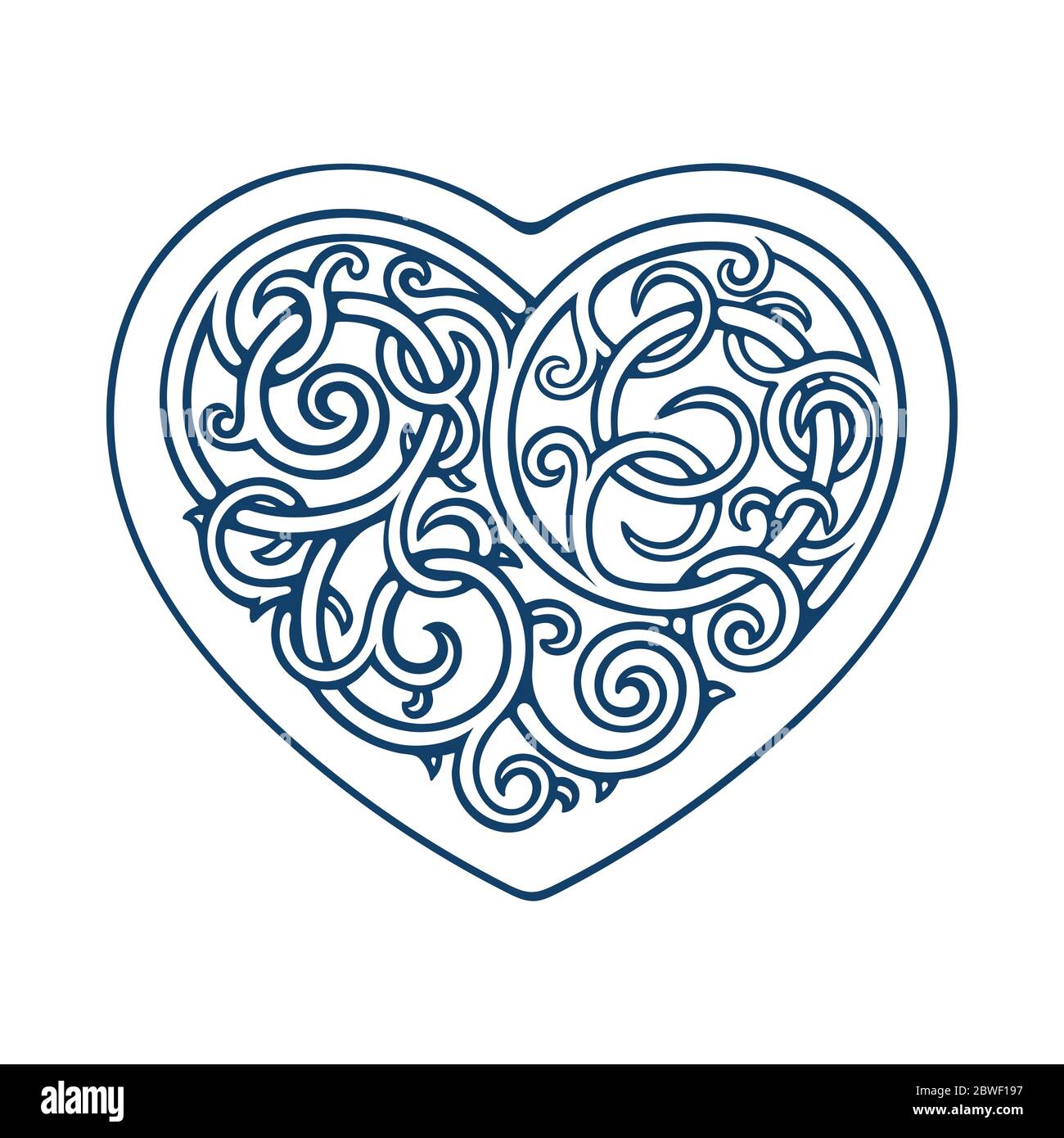 Vintage Heart Drawing