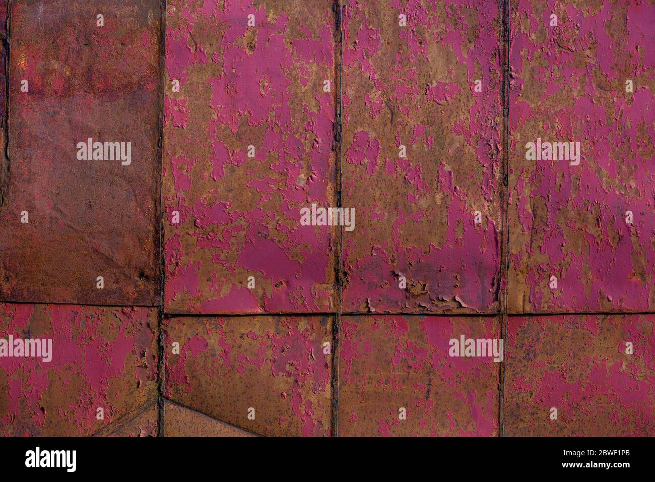 rusted tin sheets patchwork wall texture and flat background with ...