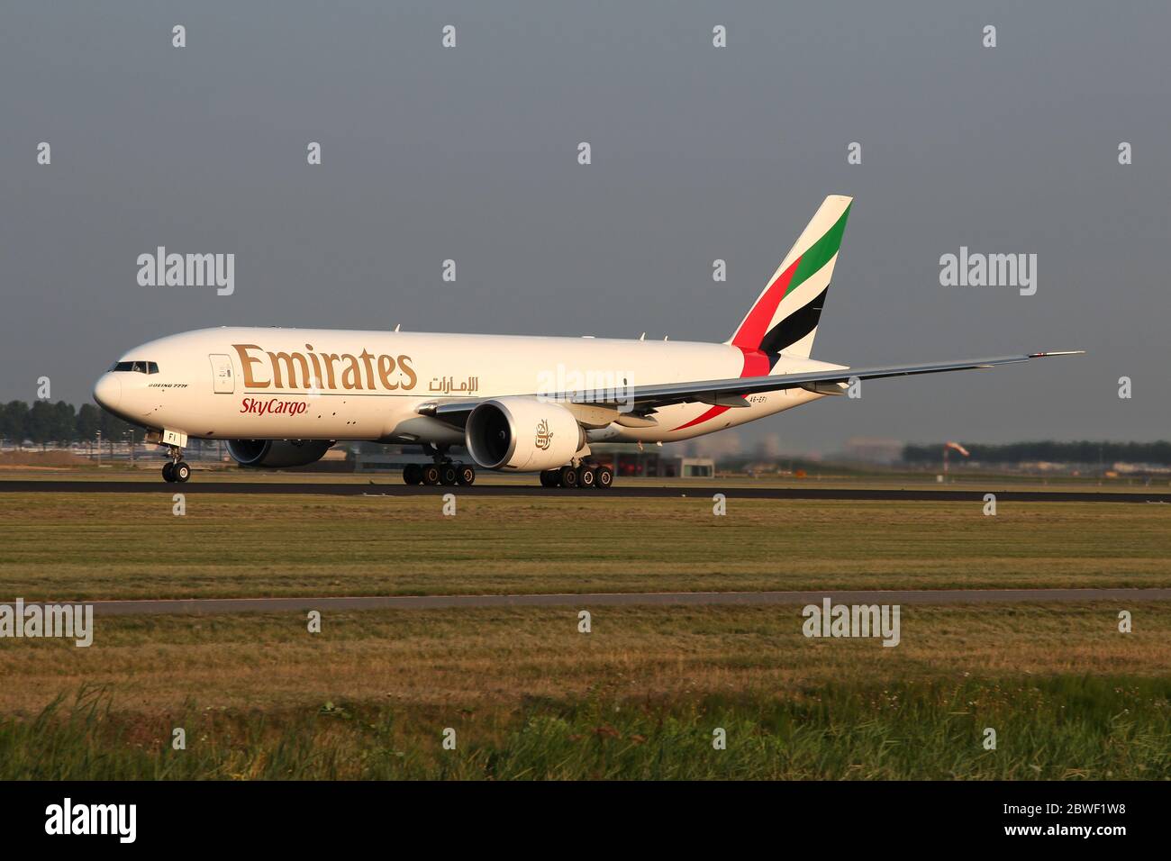 Emirates SkyCargo Boeing 777F with registration A6-EFI on take off roll ...