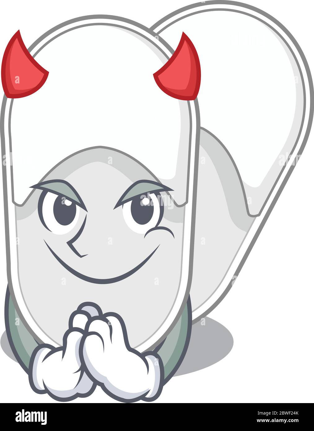 Hotel slippers clothed as devil cartoon character design concept Stock ...