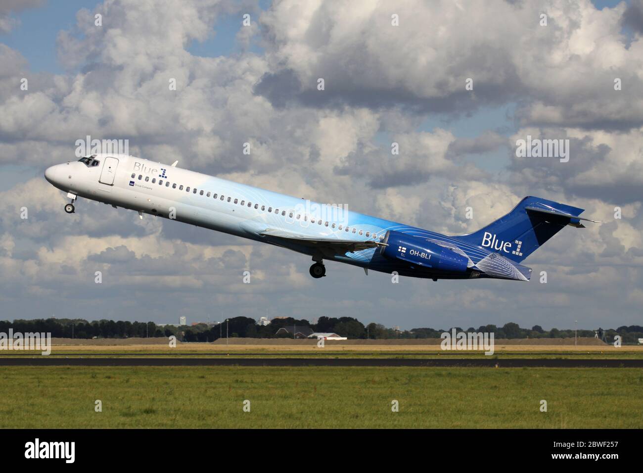 Finnish Blue1 Boeing 717-200 with registration OH-BLI just airborne at ...