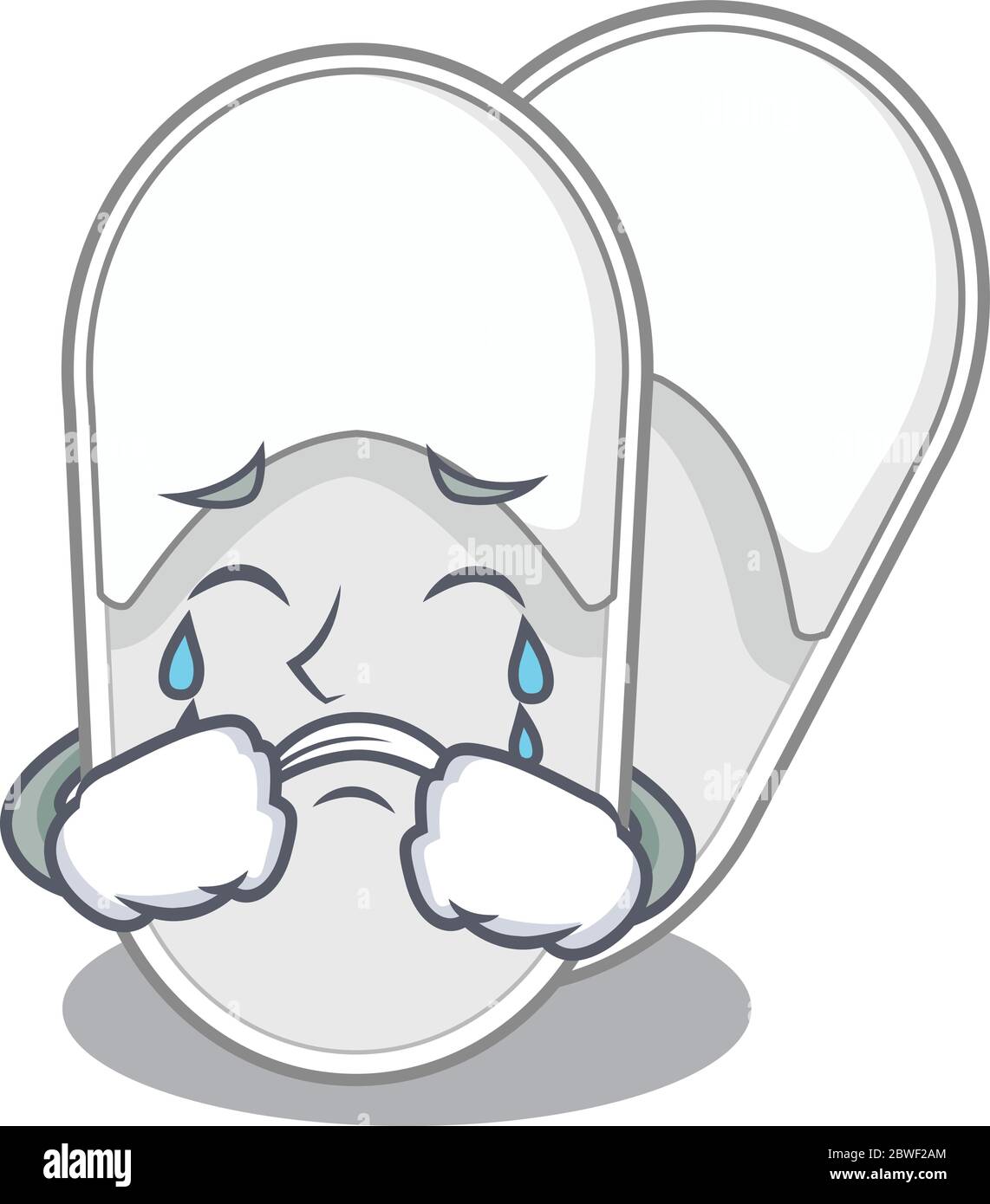 Caricature design of hotel slippers having a sad face Stock Vector ...