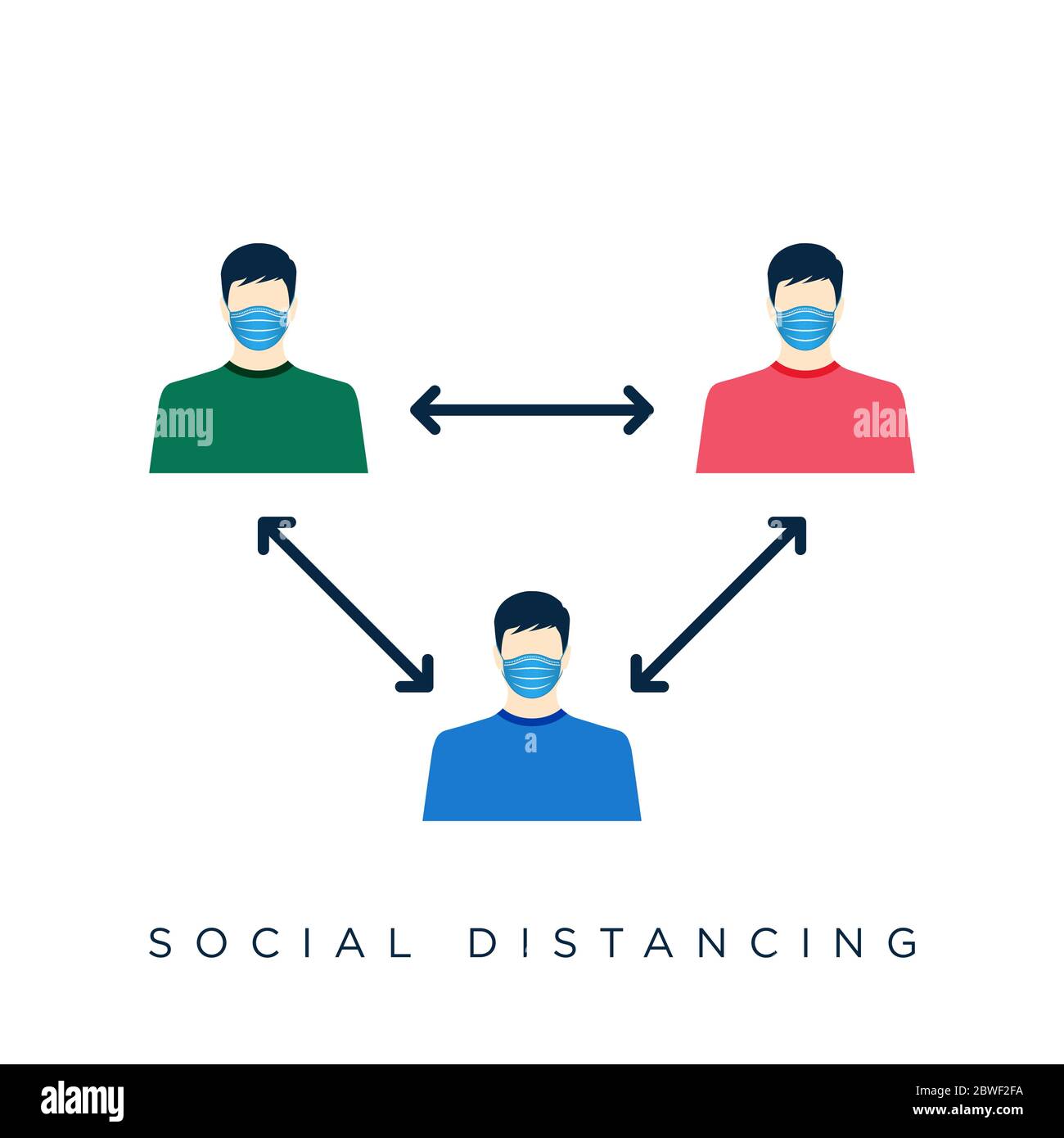 new normal. social distancing. Keep distance people 1-2 meter. vector ...