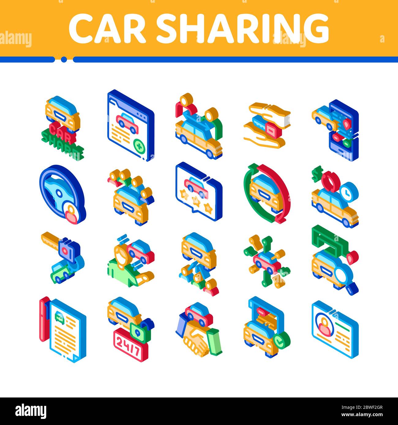 Concept car sharing icons hi-res stock photography and images - Alamy