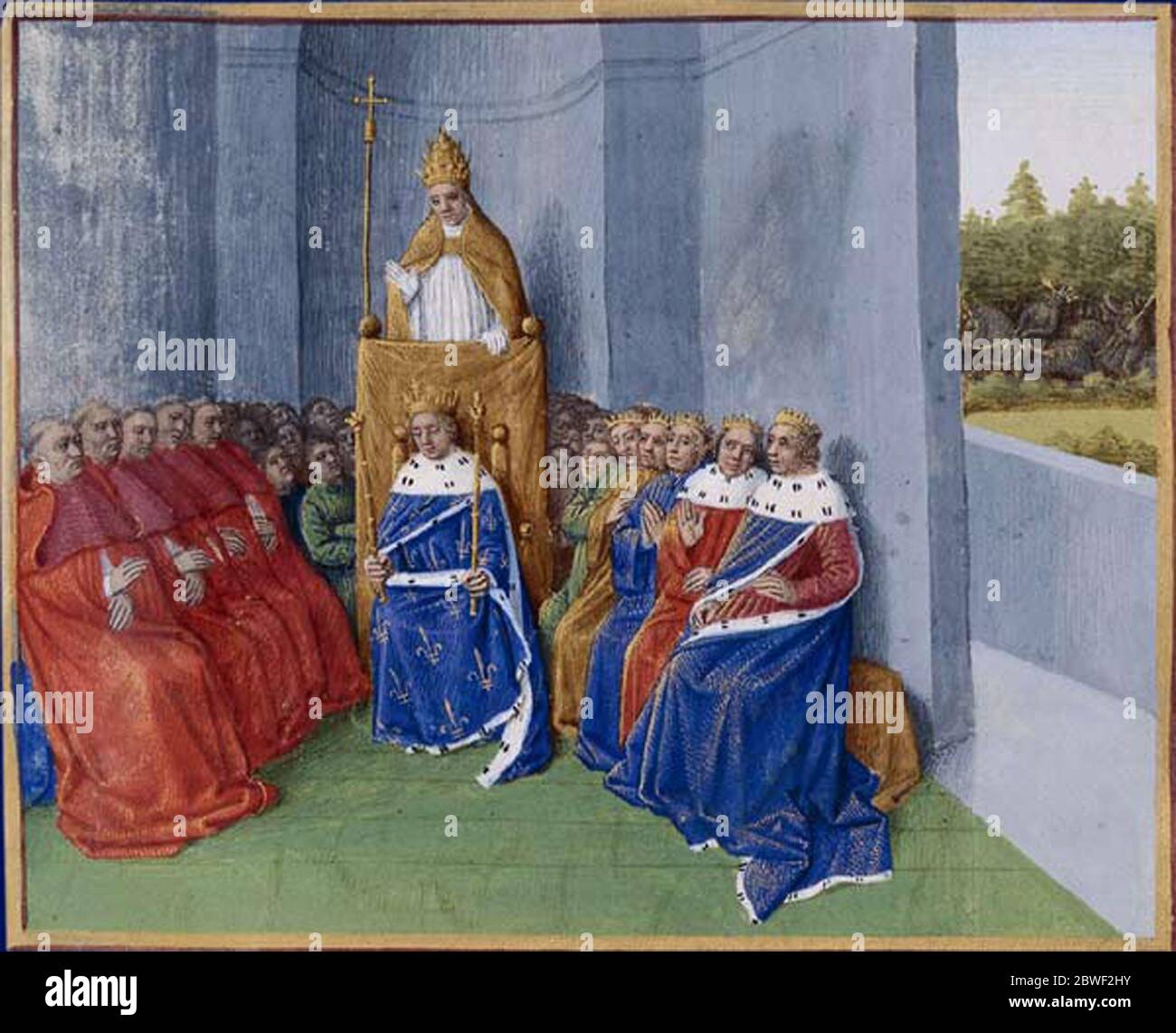 Vintage Medieval painting of a religious christian saint Stock Photo ...