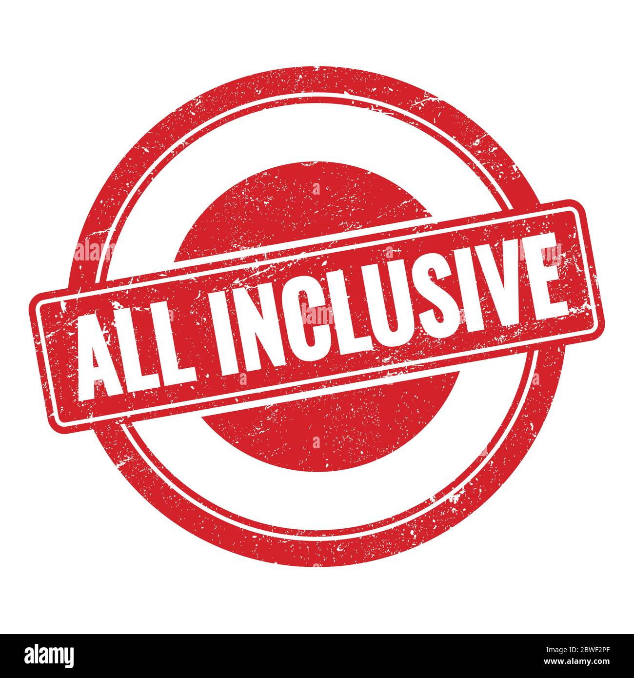 ALL INCLUSIVE red grungy round stamp sign Stock Photo - Alamy
