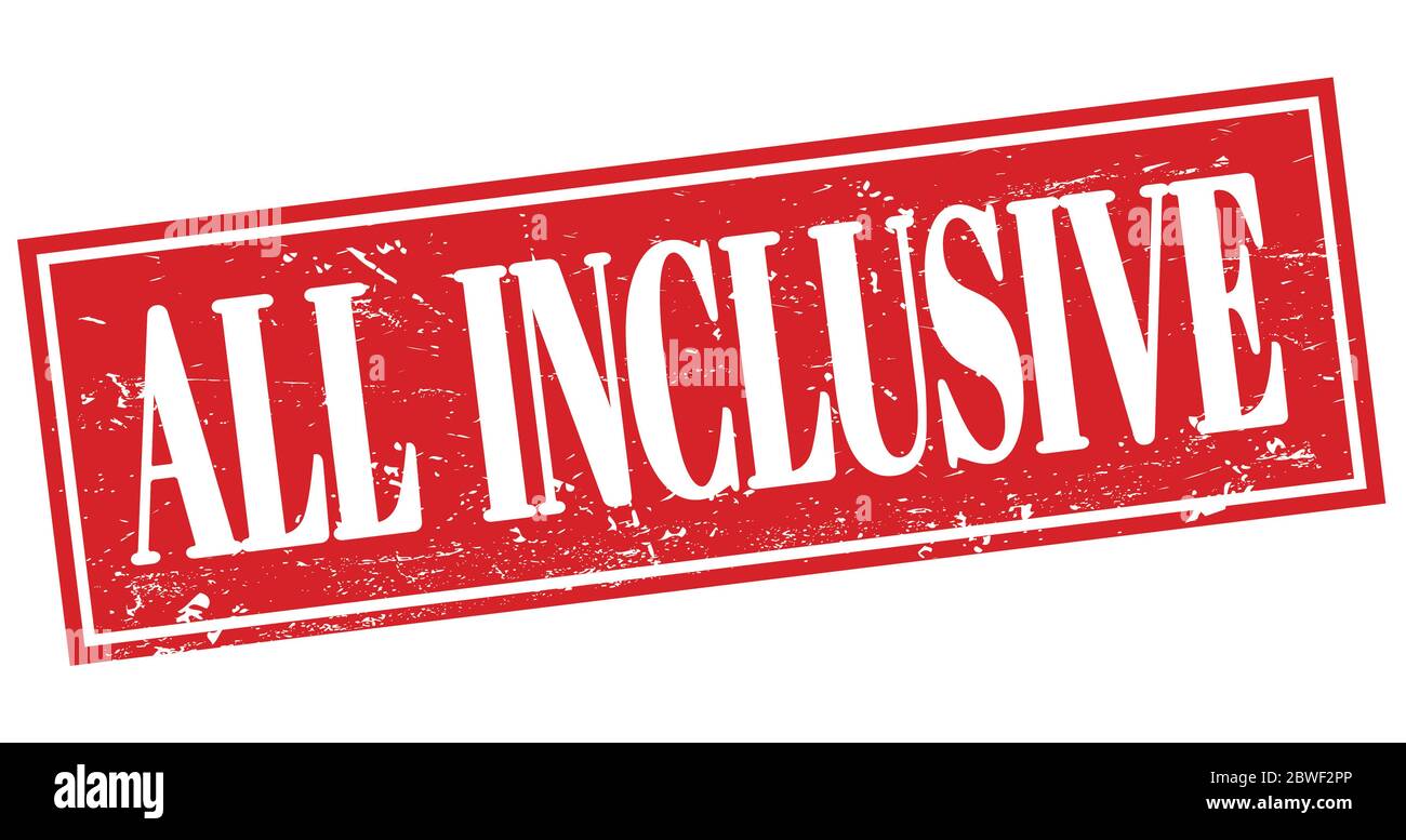 ALL INCLUSIVE red grungy rectangle stamp sign Stock Photo - Alamy