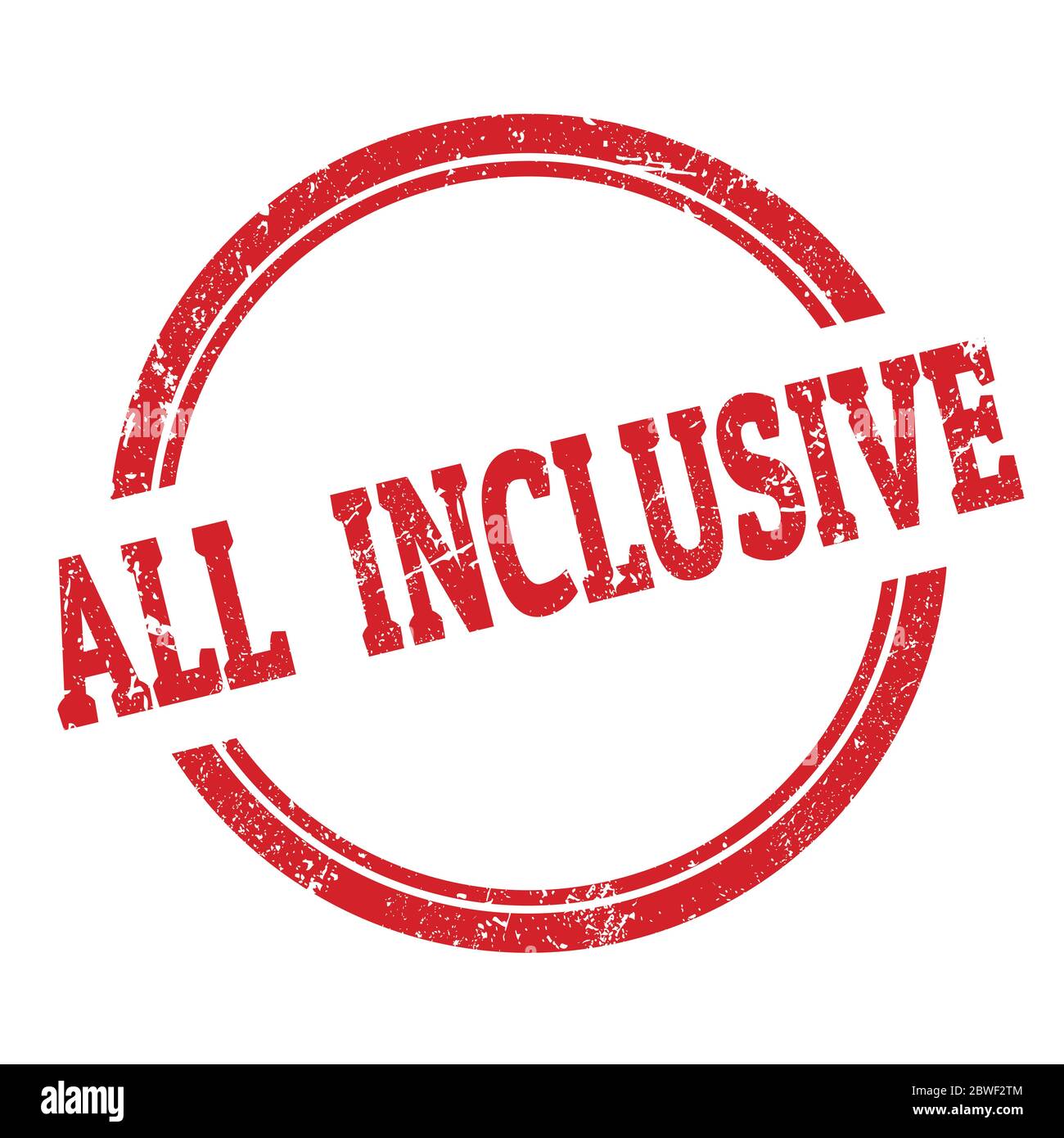 ALL INCLUSIVE red grungy round stamp sign Stock Photo - Alamy