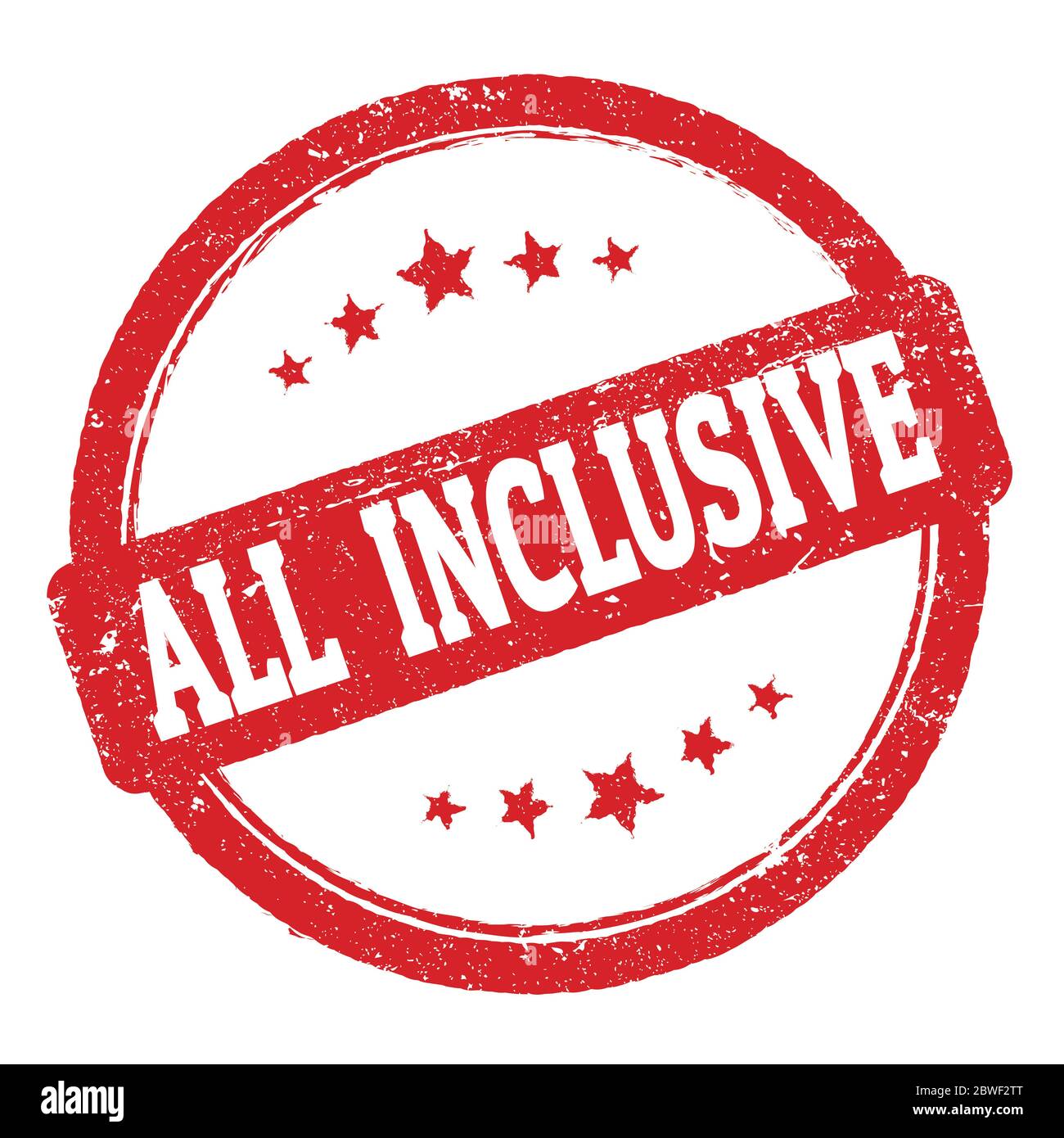 ALL INCLUSIVE red grungy round stamp sign Stock Photo - Alamy