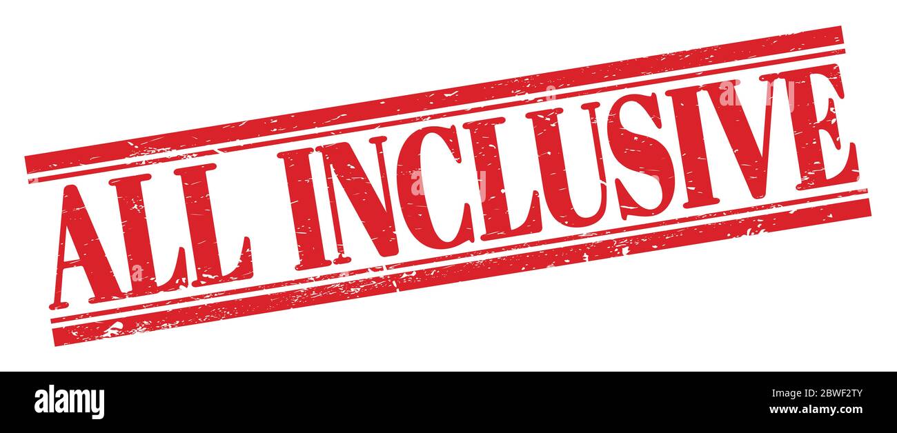 ALL INCLUSIVE red grungy rectangle stamp sign Stock Photo - Alamy