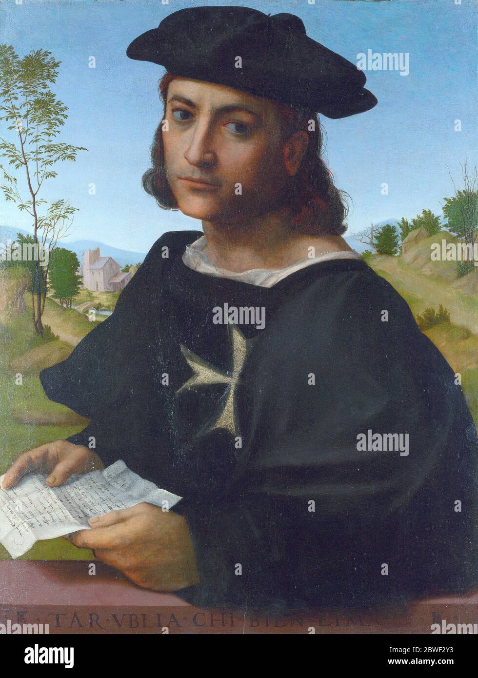 Vintage Medieval painting of a religious christian saint Stock Photo ...