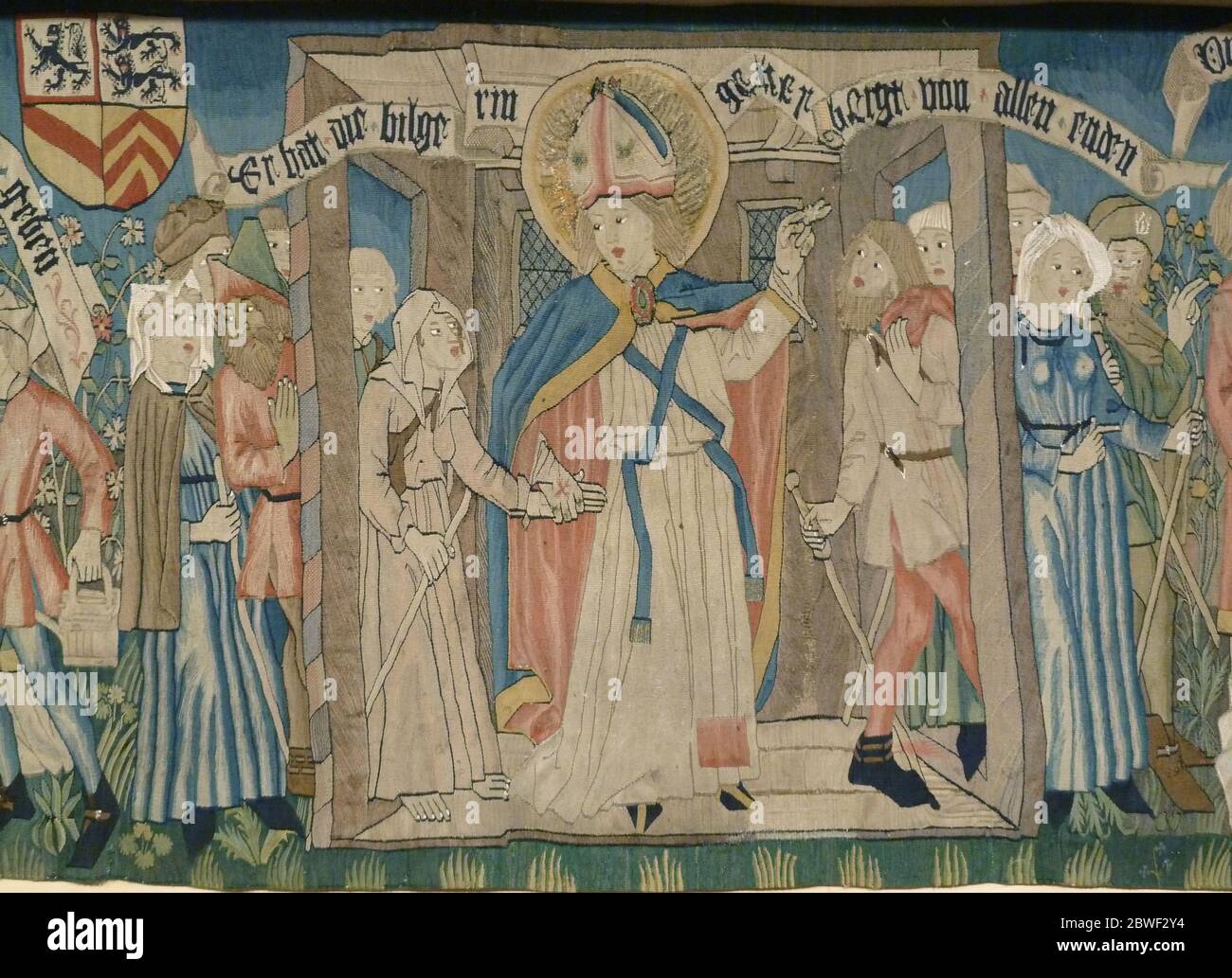 Vintage Medieval painting of a religious christian saint Stock Photo ...