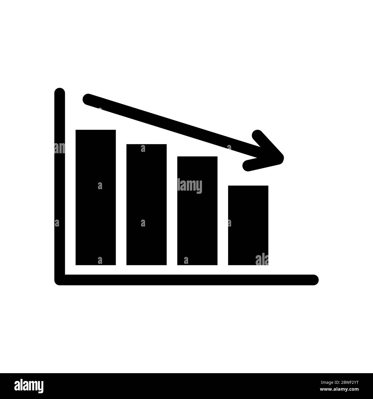 Financial decline falling bar chart simple vector symbol. EPS vector ...