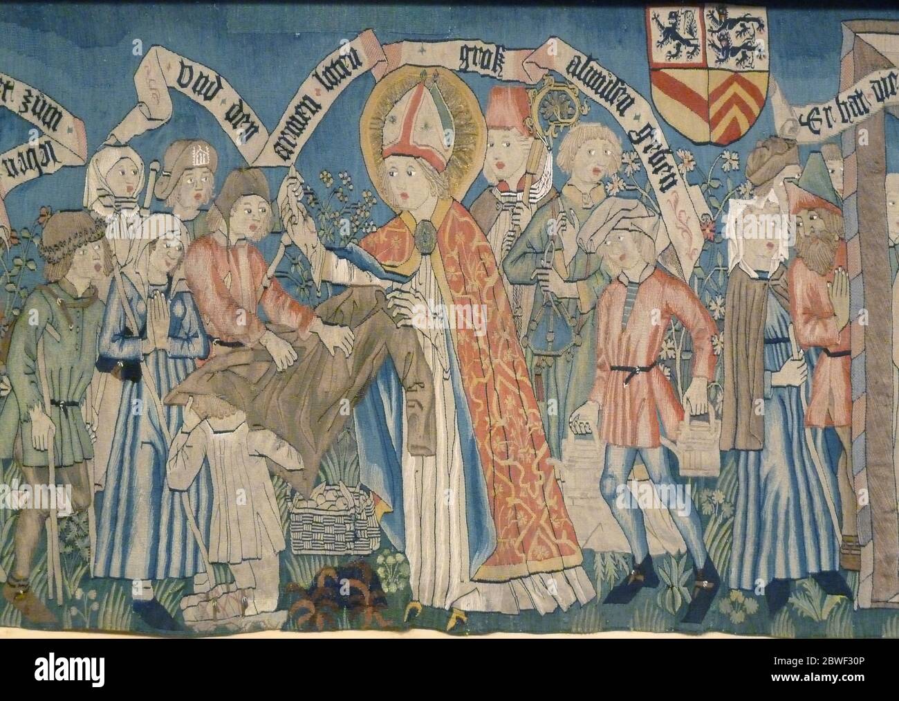 Vintage Medieval painting of a religious christian saint Stock Photo ...