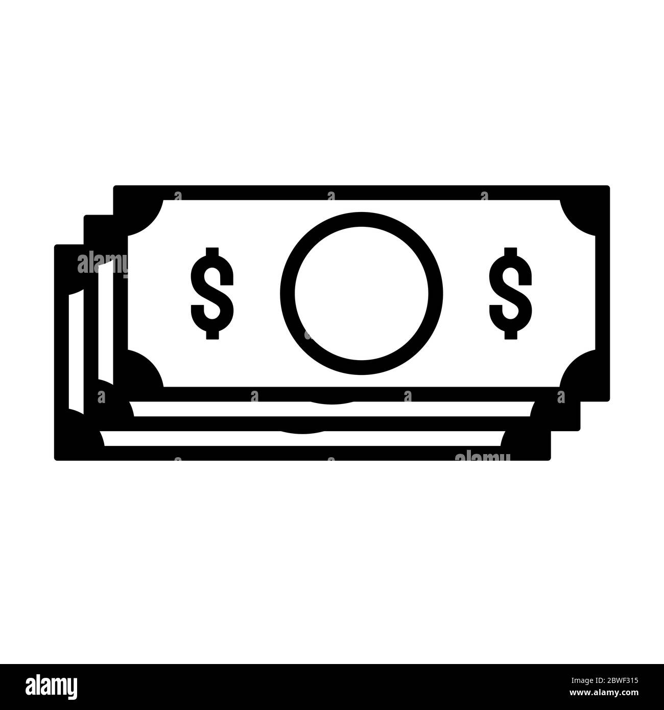 US dollar banknotes simple icon. EPS vector icon Stock Vector Image ...