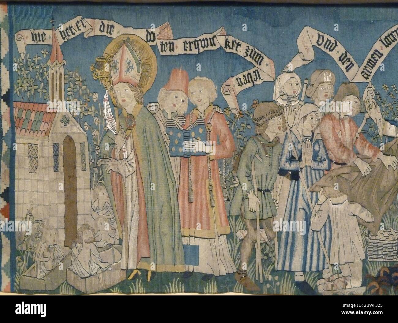 Vintage Medieval painting of a religious christian saint Stock Photo ...