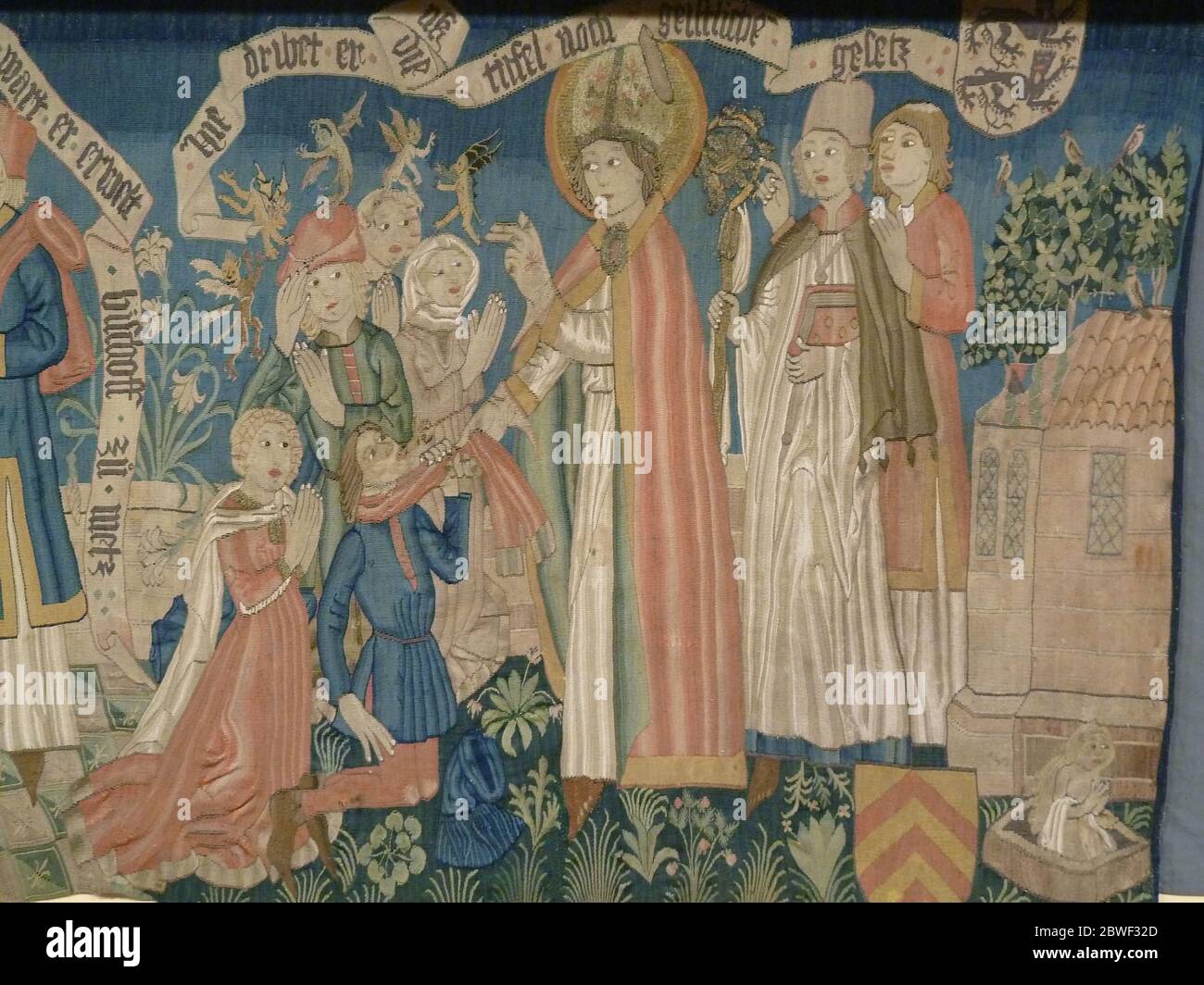 Vintage Medieval painting of a religious christian saint Stock Photo ...