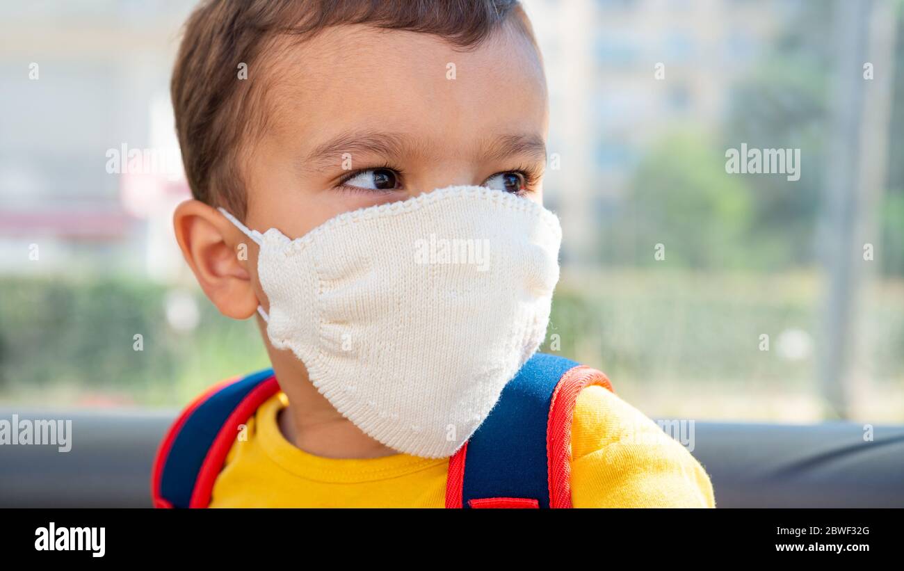 Little boy wearing mask Stock Photo - Alamy