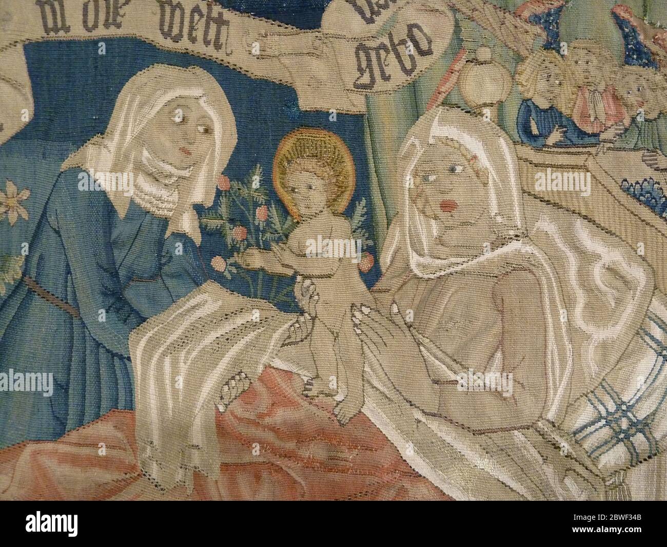 Vintage Medieval painting of a religious christian saint Stock Photo ...