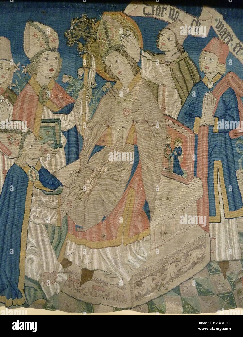 Vintage Medieval painting of a religious christian saint Stock Photo ...