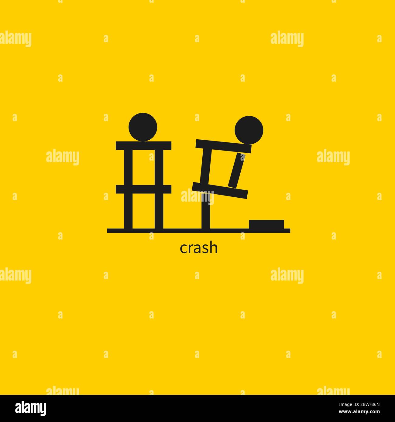 Global economic collapse icon. Symbol of business destruction, falling ...