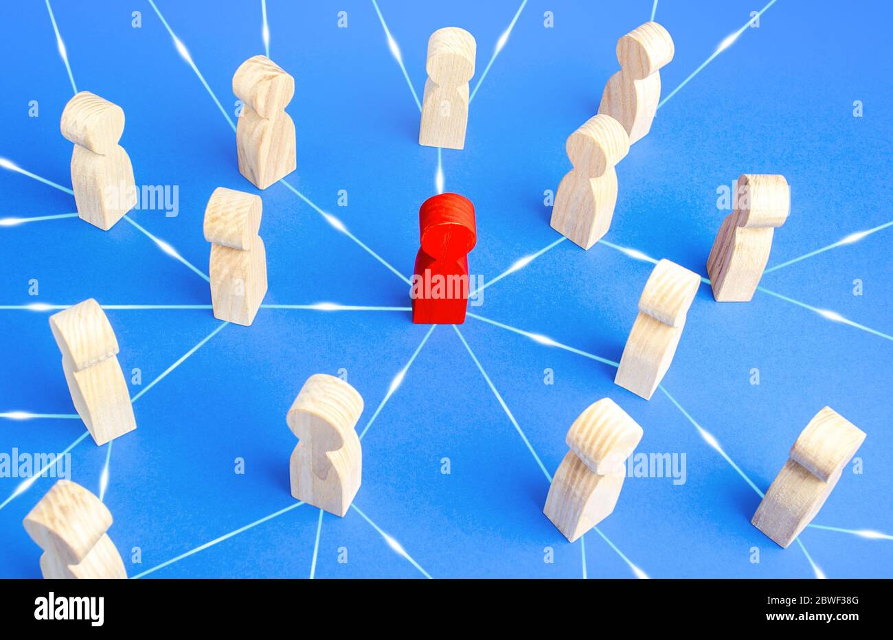 Red person spreads his influence to other people. Leader and leadership ...
