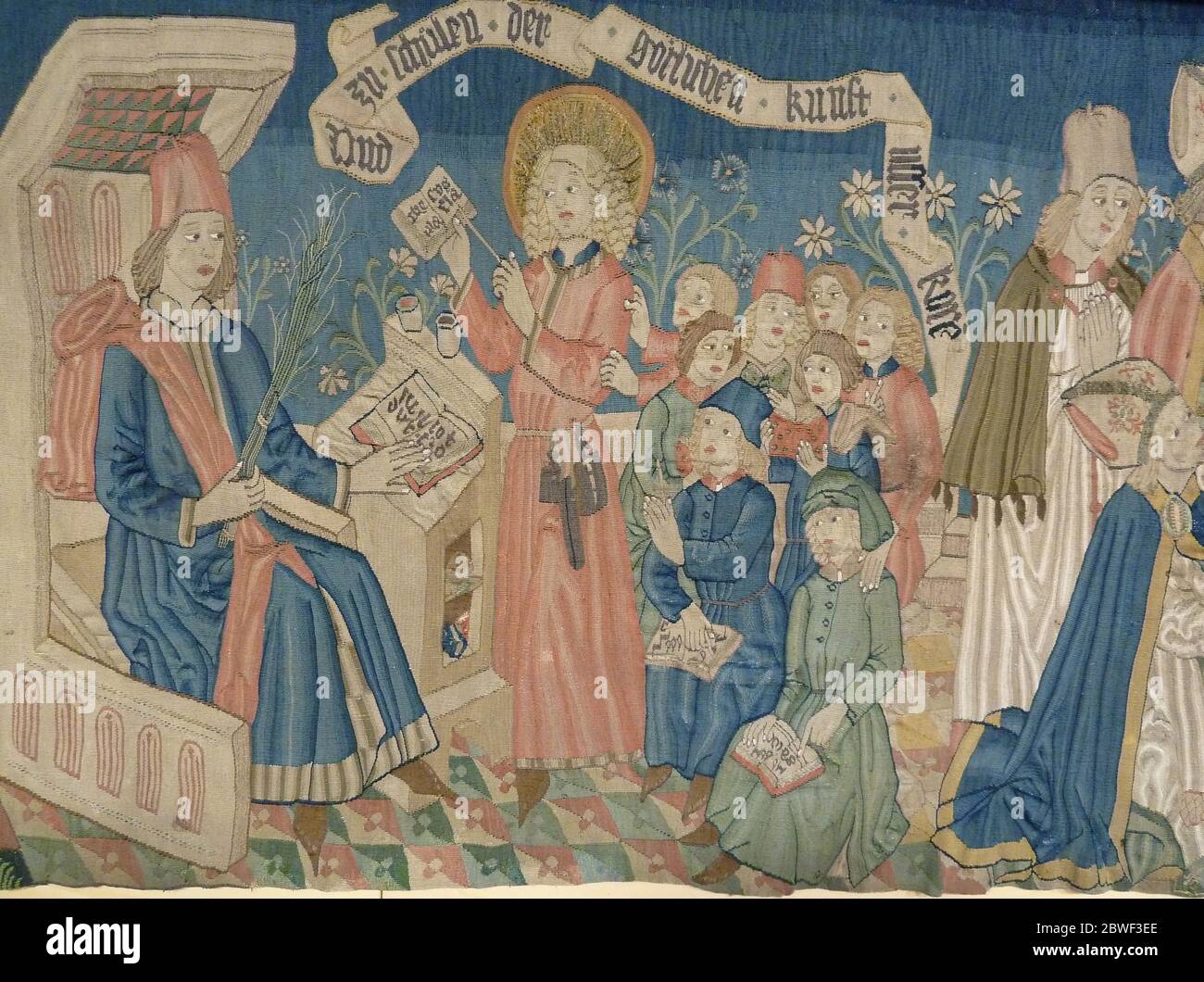 Vintage Medieval painting of a religious christian saint Stock Photo ...