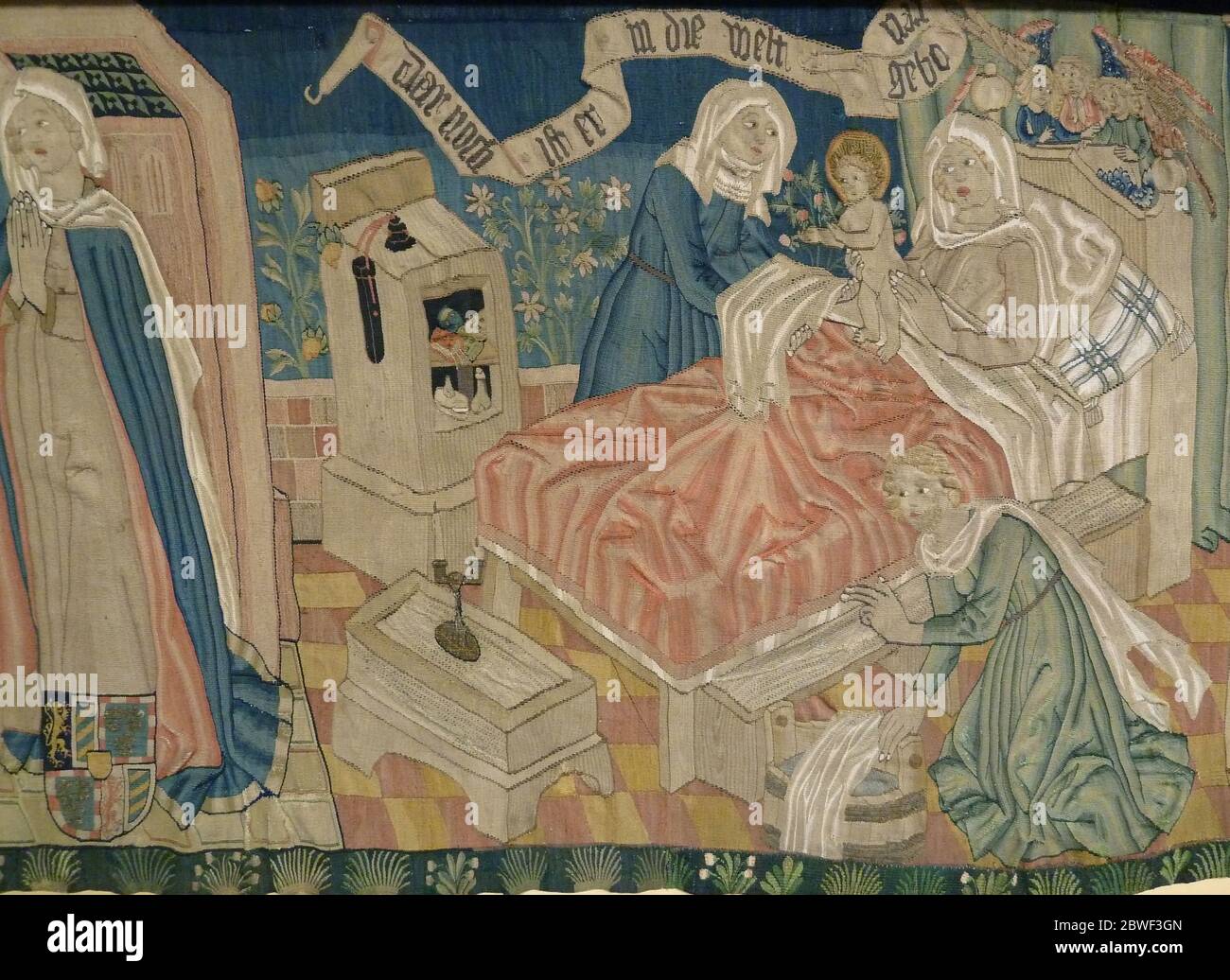 Vintage Medieval painting of a religious christian saint Stock Photo ...